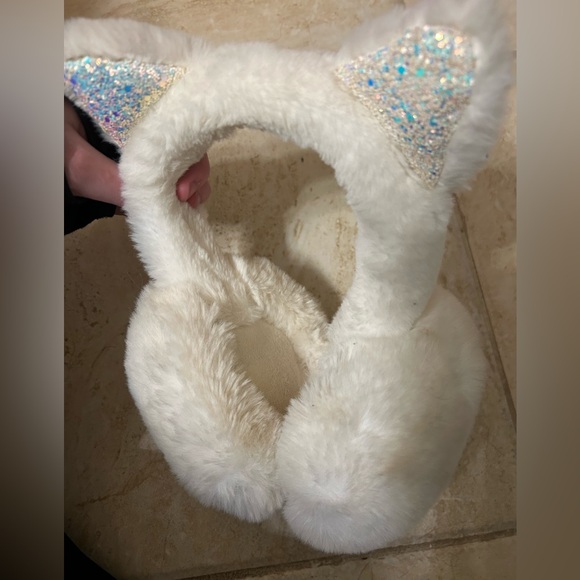 Ardene | Accessories | Ardene White Furry Kids Earmuffs With Glitter ...